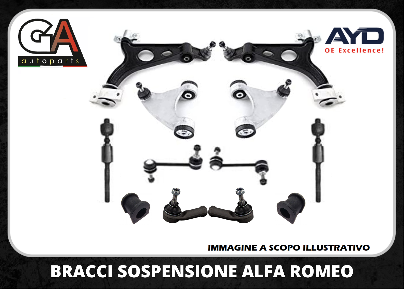 kit bracci alfa 147 156 GT sospensione oscillanti anteriore 12 pezzi ...