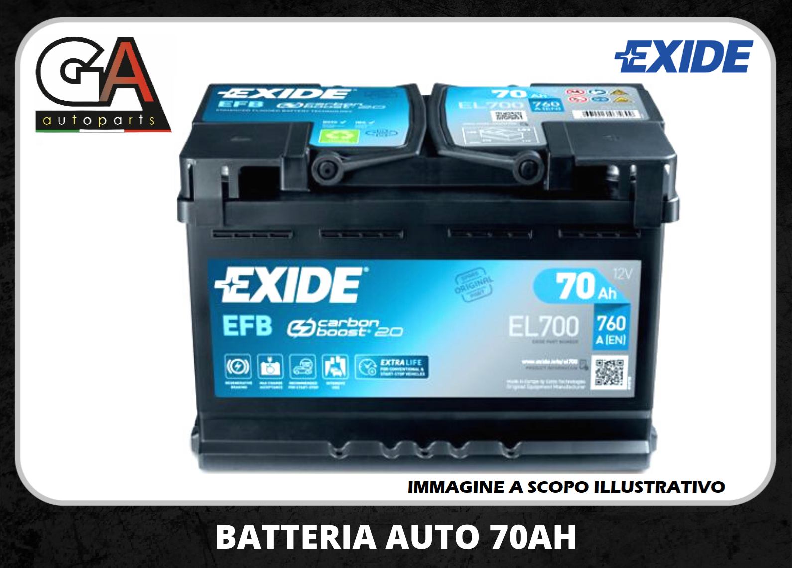 BATTERIA AUTO START&STOP 70 AH 680A ORIGINALE JEEP RENEGADE 1.6 ...